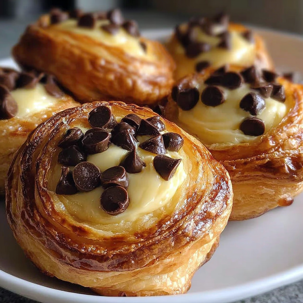 Chocolate Chip Vanilla Custard Brioches