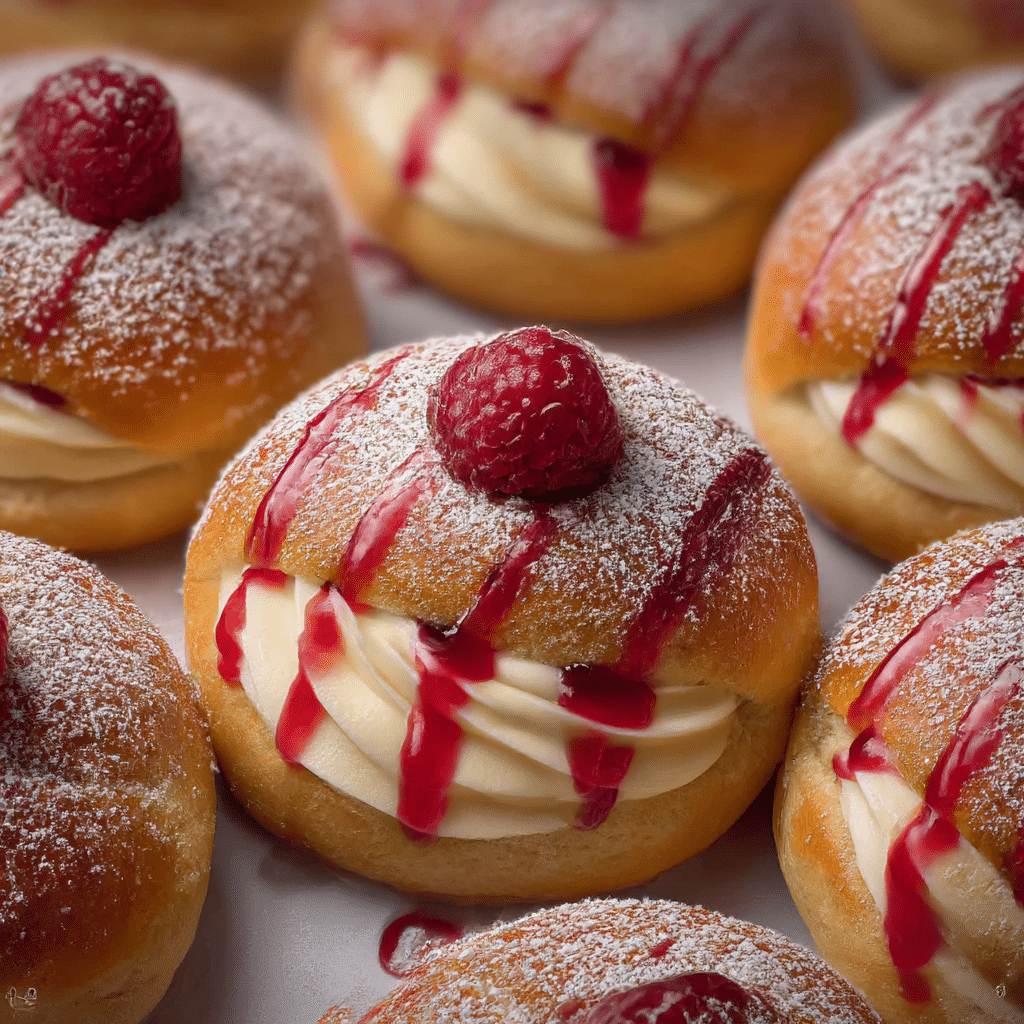Raspberry Cream Buns