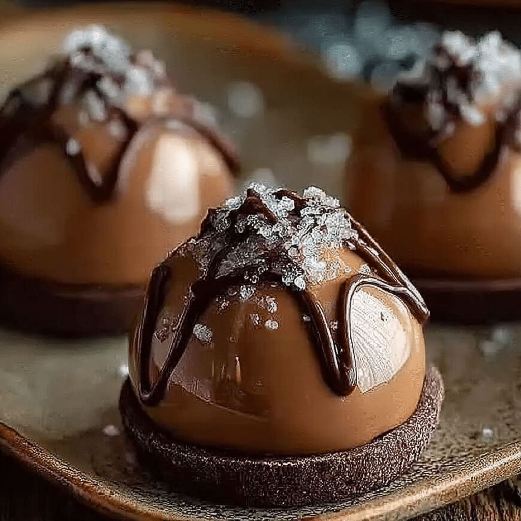 Salted Caramel Chocolate Mousse Domes